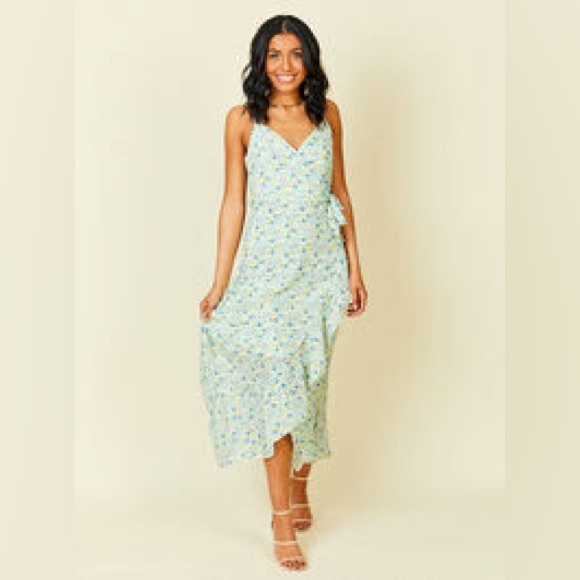 Altar'd State | Dresses | Altard State Green Floral Midi Dress | Poshmark